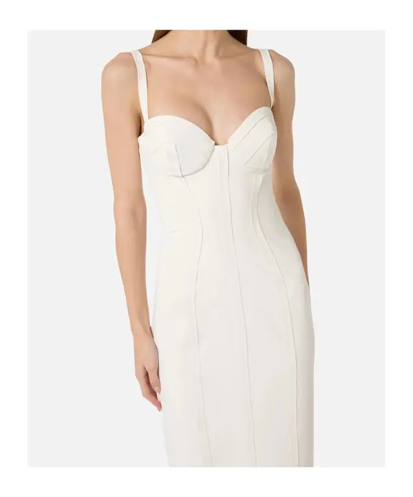 Elisabetta Franchi Strapped Corset Midi Dress