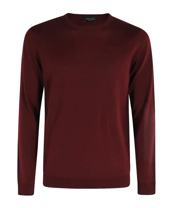 ROBERTO COLLINA Crew Neck Long Sleeve Sweater - Brown