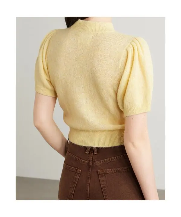 DÔEN Short Sleeve Cardigan - Yellow