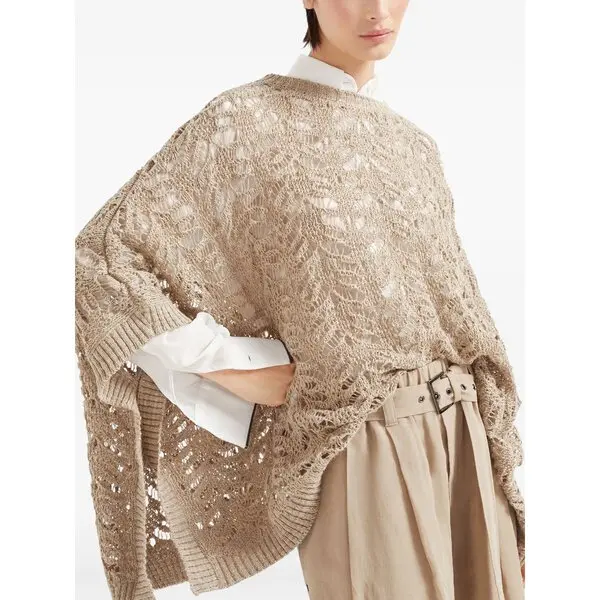 Brunello Cucinelli Openwork Knitted Crewneck Jumper
