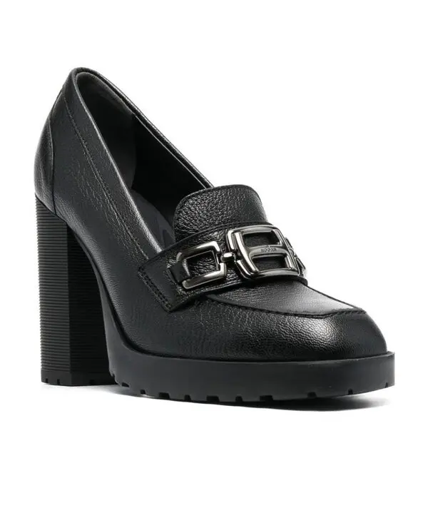 Hogan Logo Plaque Loafer Pumps