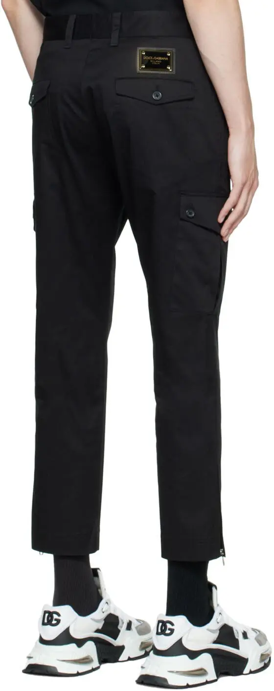 Dolce & Gabbana Cropped Cargo Trousers With Logo Plaque