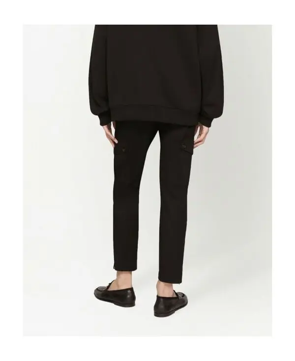 Dolce & Gabbana Cropped Cargo Trousers With Logo Plaque