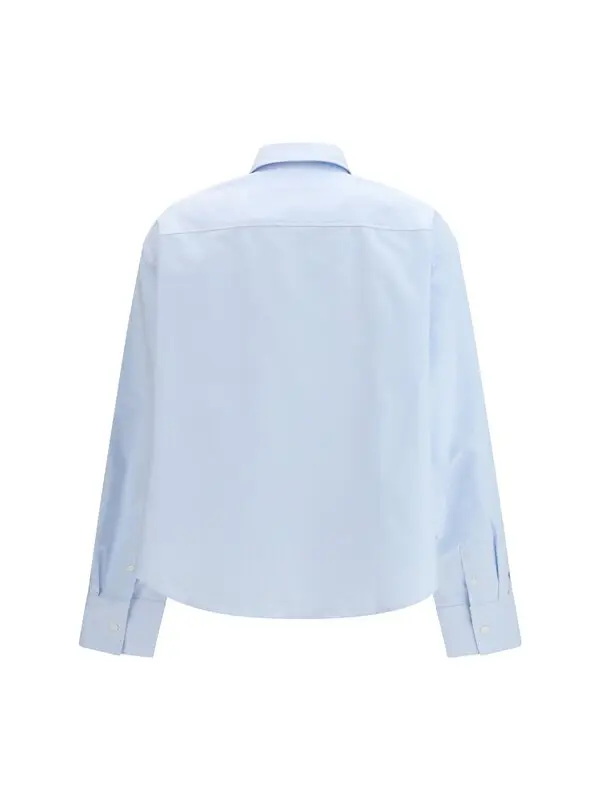 AMI Paris Cropped Button-down Shirt With De Coeur Embossing