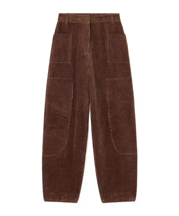 GANNI Logo Patch Corduroy Pants