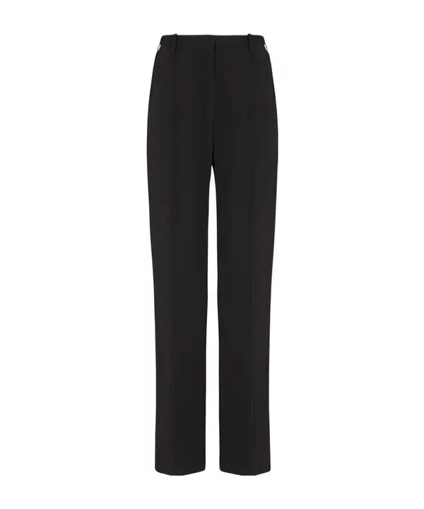 Balmain Crepe Tailored Straight-leg Trousers - Black
