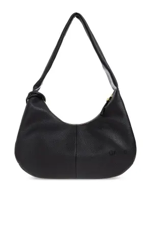 GANNI Shoulder Bag With Zip Closure - Black