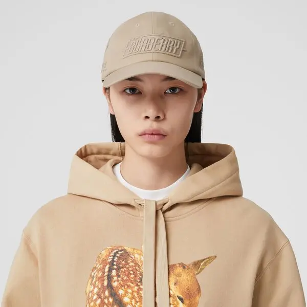 Burberry Badge Appliqué Cotton Baseball Cap - Nude