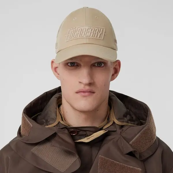 Burberry Badge Appliqué Cotton Baseball Cap - Nude