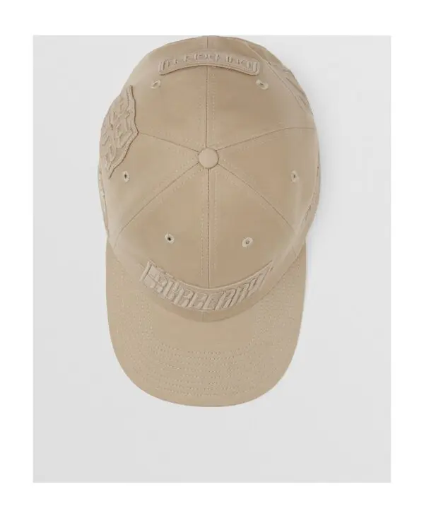 Burberry Badge Appliqué Cotton Baseball Cap - Nude