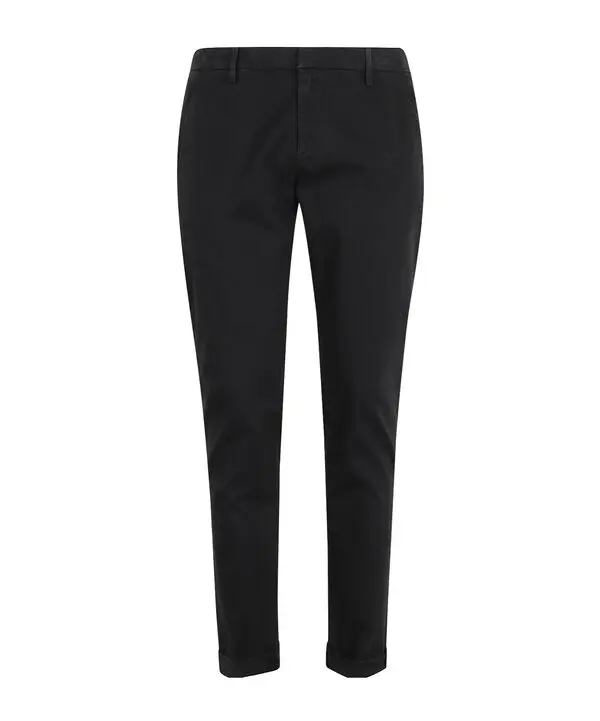 DONDUP Cuffed Straight-leg Trousers - Black