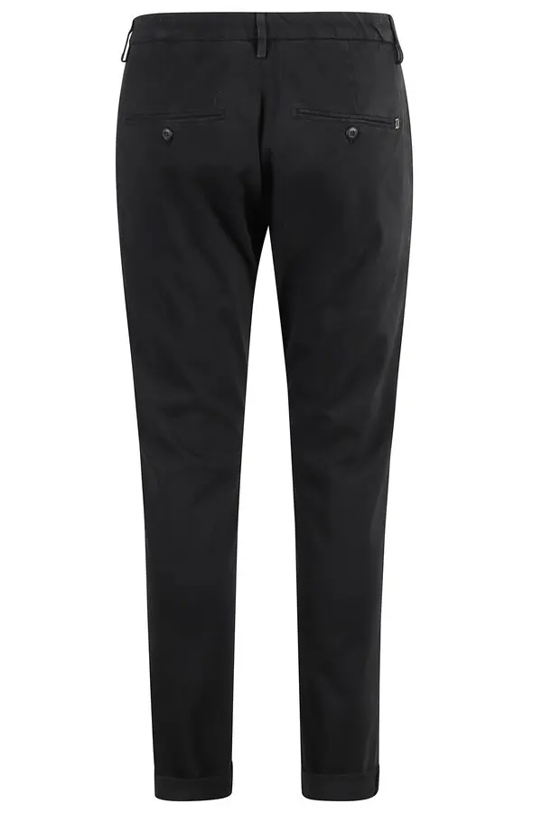 DONDUP Cuffed Straight-leg Trousers - Black