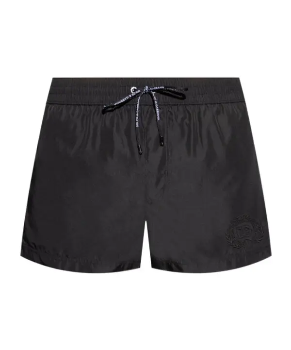 Dolce & Gabbana Elastic Waist Swim Boxer Shorts - Black