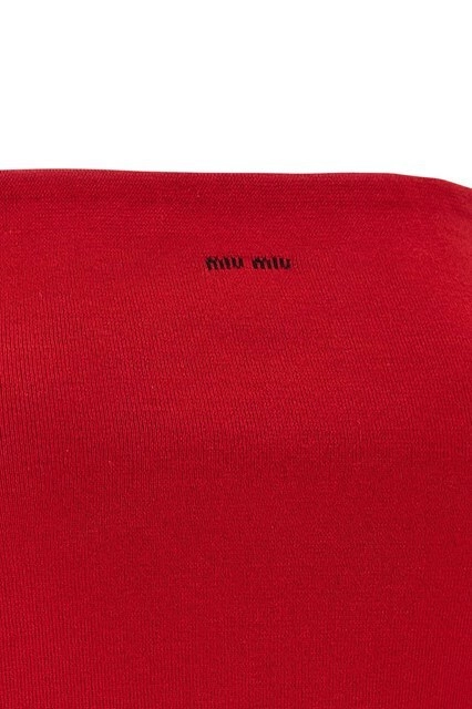 Miu Miu Cotton Knit Off-the-shoulder Tube Top - Red