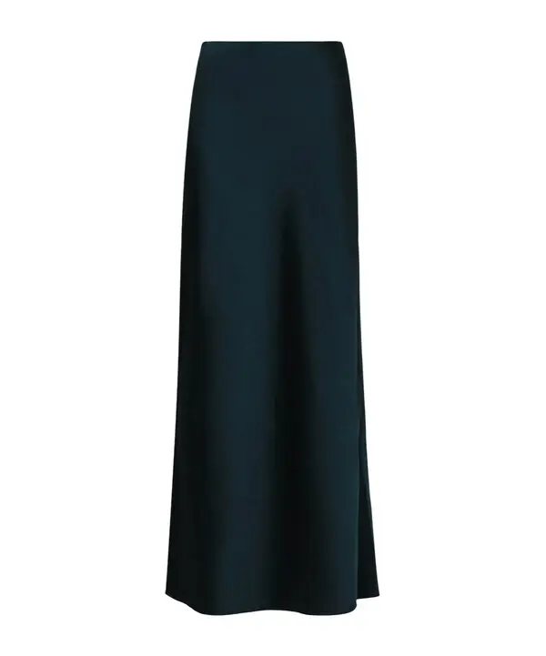 Vince High-waist Satin Maxi Skirt - Black