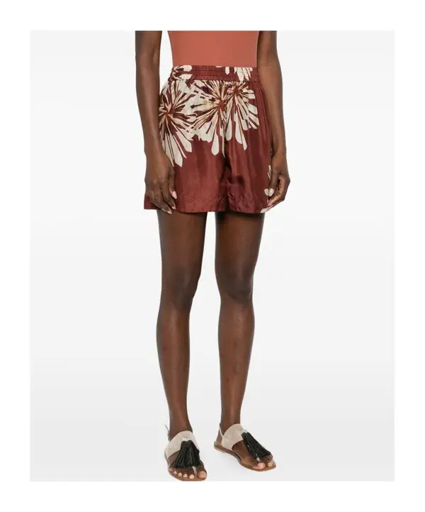 Brunello Cucinelli Floral Print Elasticated Waistband Shorts