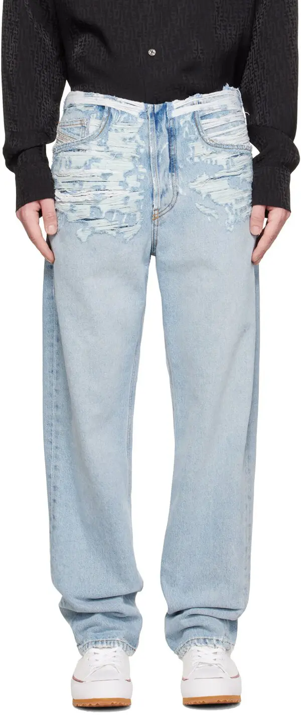 DIESEL® 2010 Straight-leg Distressed Jeans - Gray