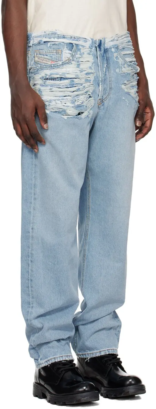 DIESEL® 2010 Straight-leg Distressed Jeans - Gray