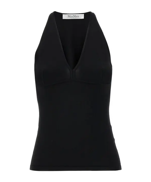 Max Mara V-neck Sleeveless Top - Black