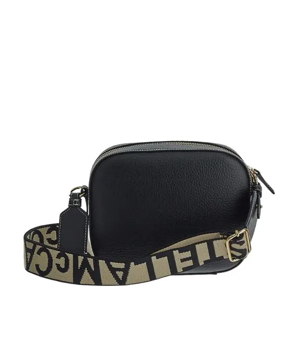 Stella McCartney Logo Perforated Crossbody Bag - Black