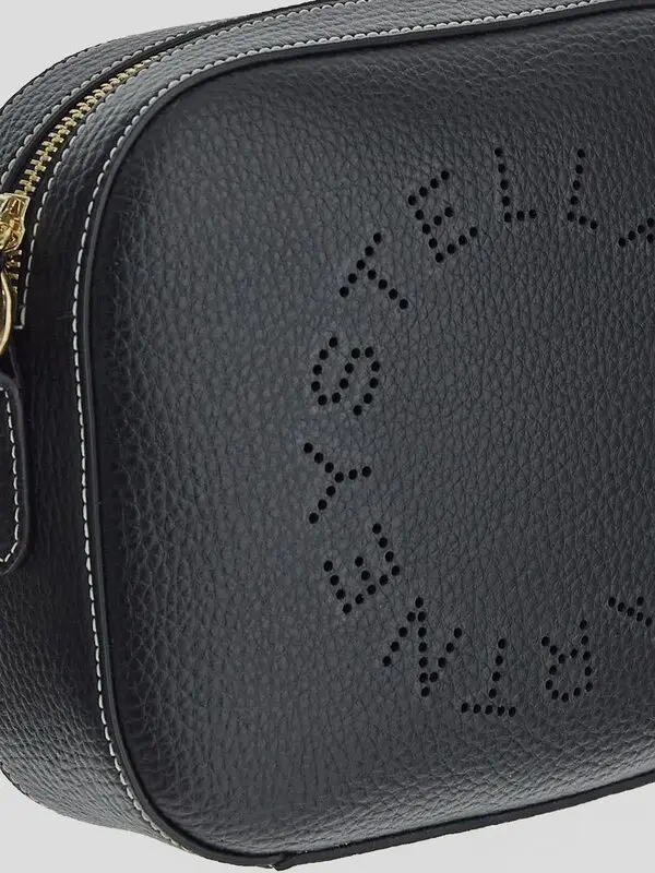 Stella McCartney Logo Perforated Crossbody Bag - Black