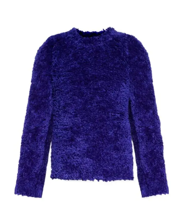 Stella McCartney Textured Knitted Cropped Jumper - Blue
