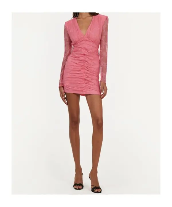ROTATE BY BIRGER CHRISTENSEN Lace Mini Long Sleeve Dress