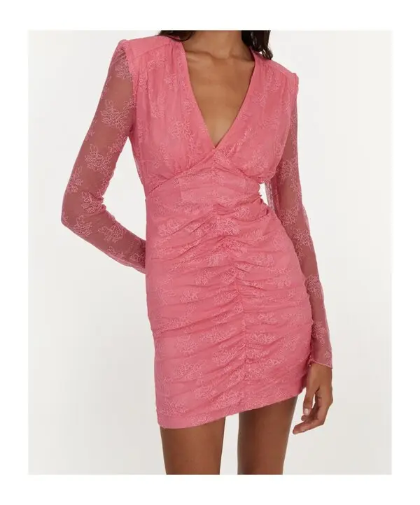 ROTATE BY BIRGER CHRISTENSEN Lace Mini Long Sleeve Dress