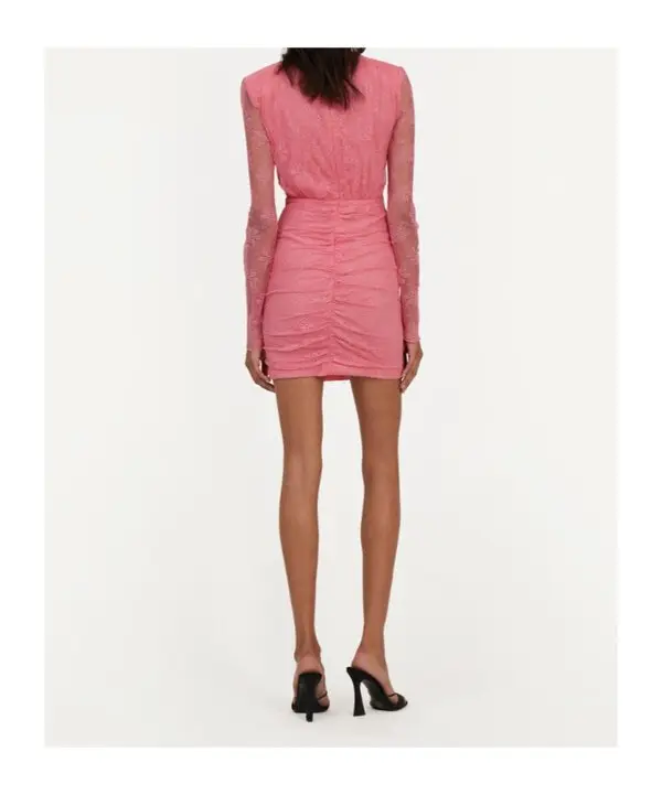 ROTATE BY BIRGER CHRISTENSEN Lace Mini Long Sleeve Dress