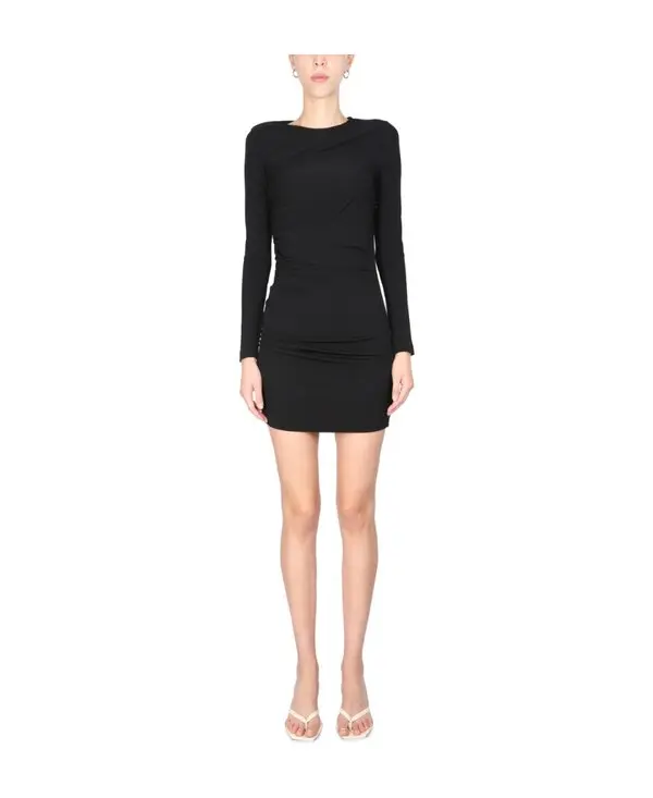Dsquared2 Fitted Crewneck Mini Dress With Long Sleeves