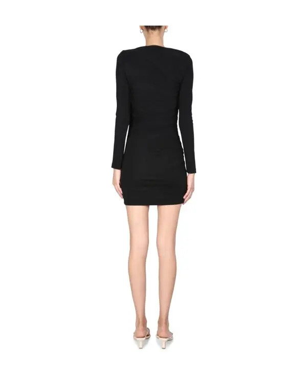 Dsquared2 Fitted Crewneck Mini Dress With Long Sleeves