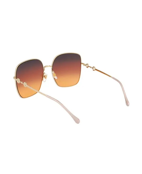 Gucci Square Frame Sunglasses - Nude