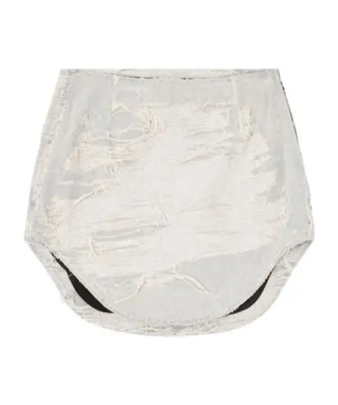 DIESEL® Distressed Denim Mini Skirt - Light Gray