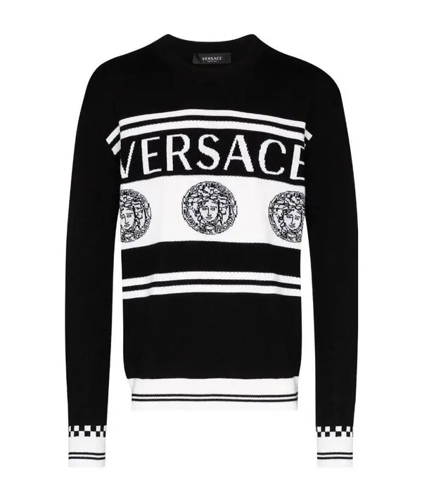 Versace Intarsia-knit Logo Jumper