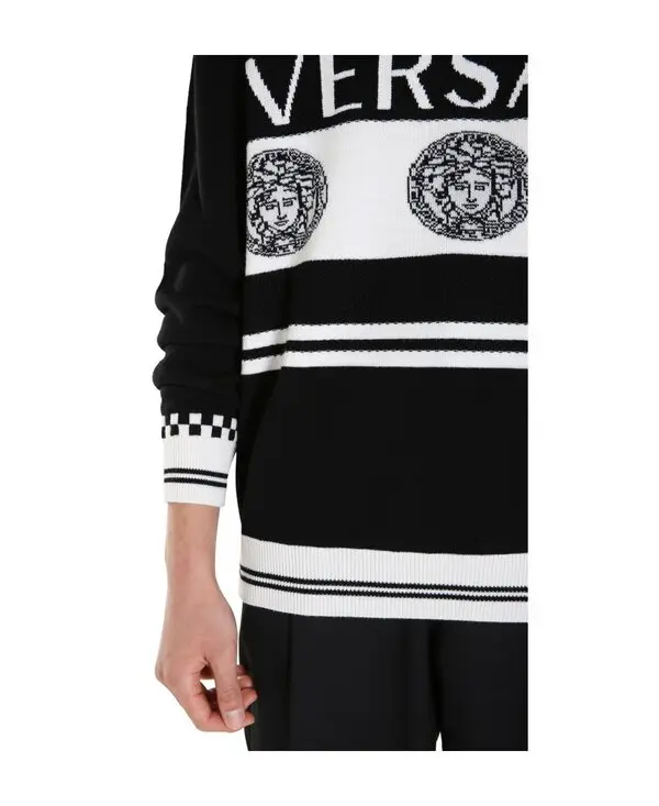 Versace Intarsia-knit Logo Jumper