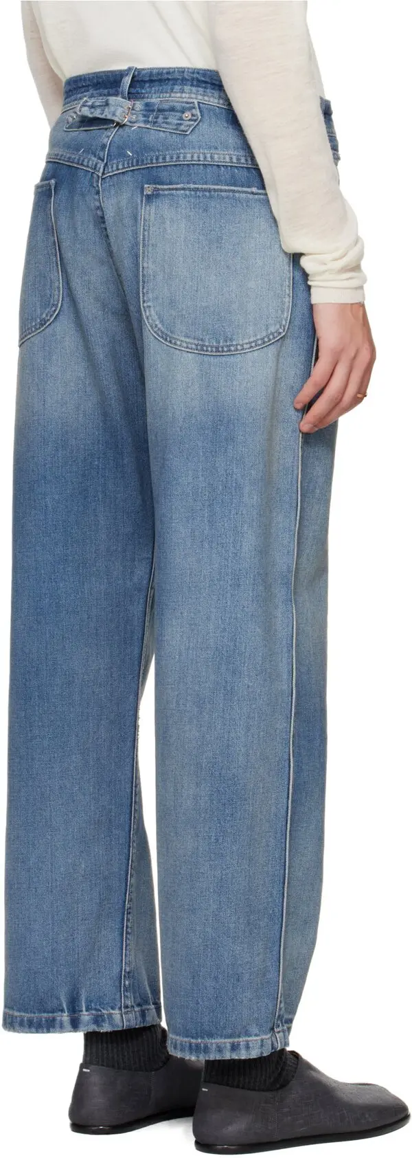 MAISON MARGIELA High-waist Wide-leg Distressed Jeans