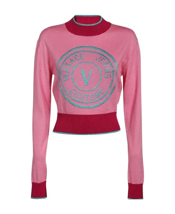 Versace Logo Jacquard Cropped Jumper