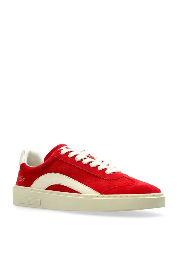 Dsquared2 Round Toe Lace-up Sneakers - Red