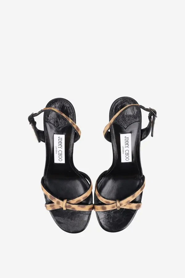 JIMMY CHOO Elsy 70 High-heeled Sandals - Leopard