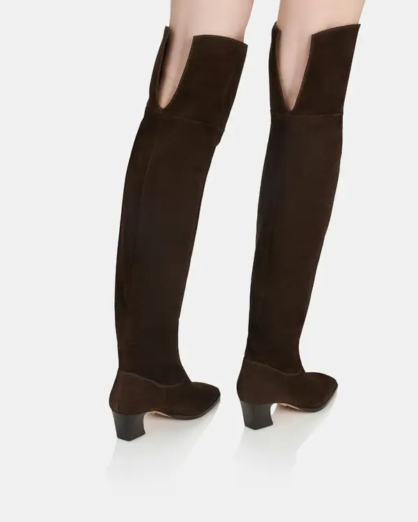 AQUAZZURA 50mm Nomad Square-toe Boots - Brown