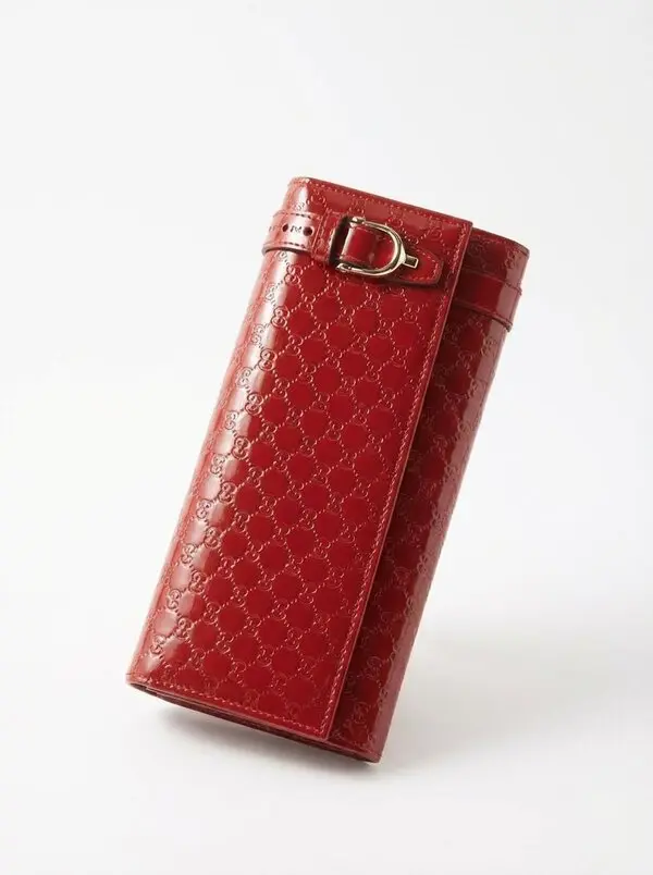 Gucci Double G Pattern Wallet - Red