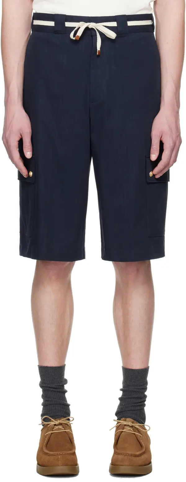 Drole De Monsieur Le Short Workwear Chevron Shorts
