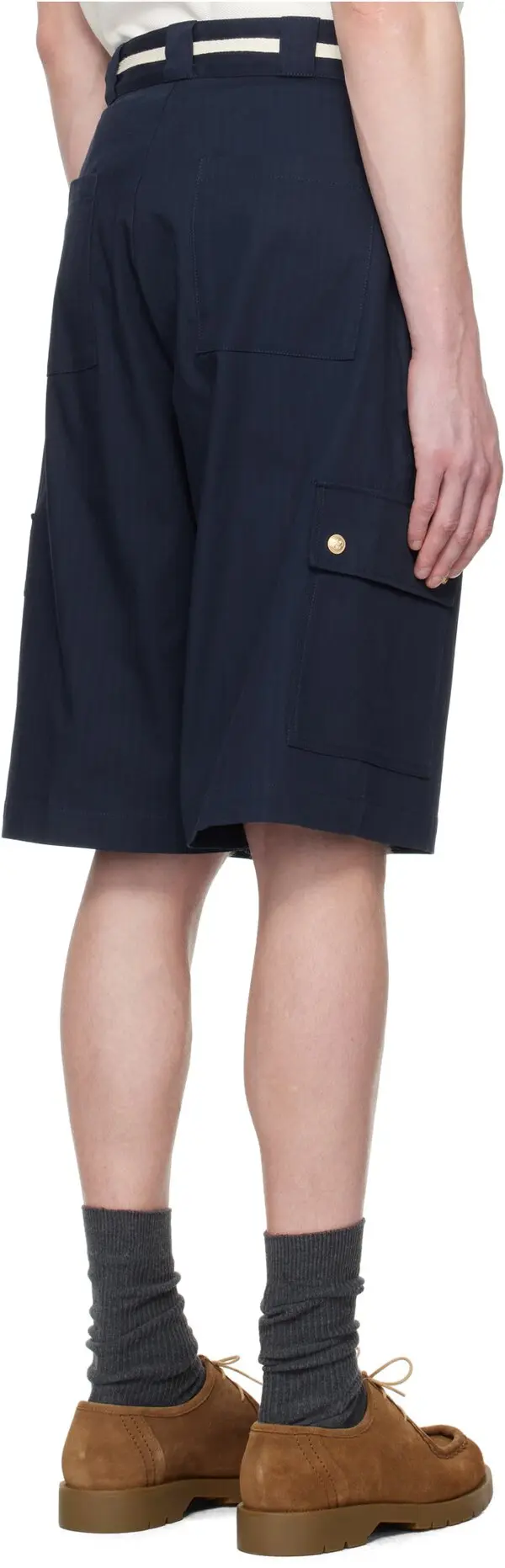 Drole De Monsieur Le Short Workwear Chevron Shorts