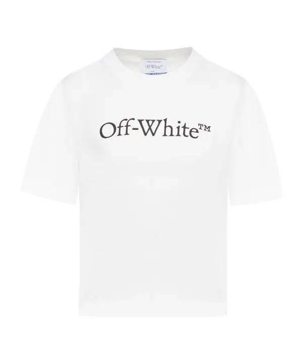 Off-White Bookish Logo Printed Crewneck T-shirt - White