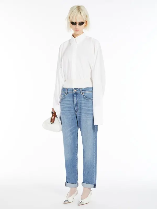 Sportmax Logo Patch Straight Leg Jeans
