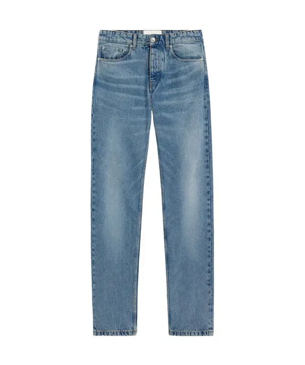 AMI Paris Logo Patch Straight-leg Jeans - Blue