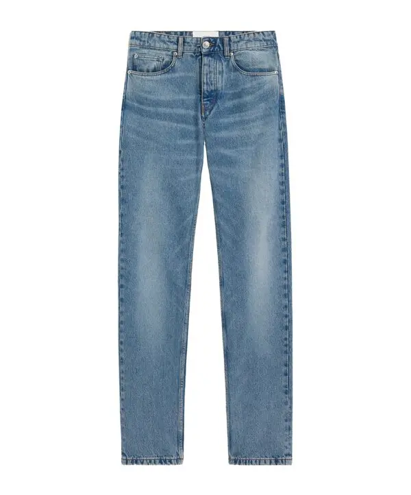 AMI Paris Logo Patch Straight-leg Jeans - Blue