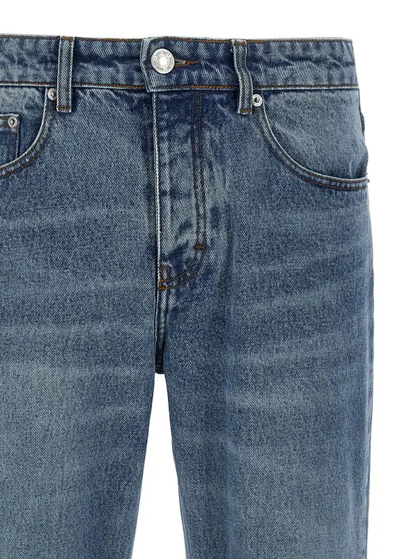 AMI Paris Logo Patch Straight-leg Jeans