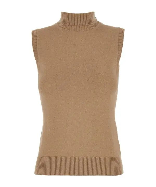 Sportmax Ardenza Roll Neck Sleeveless Vest - Camel