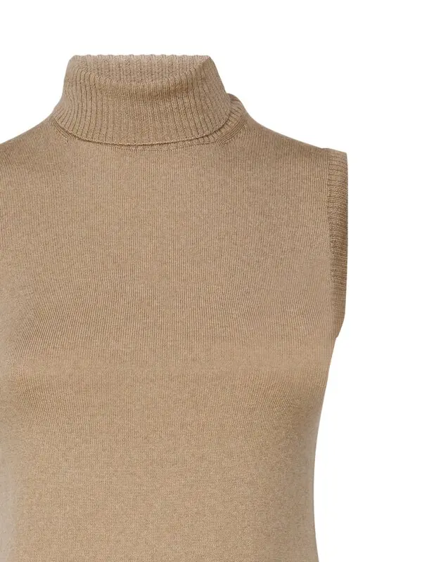 Sportmax Ardenza Roll Neck Sleeveless Vest - Camel